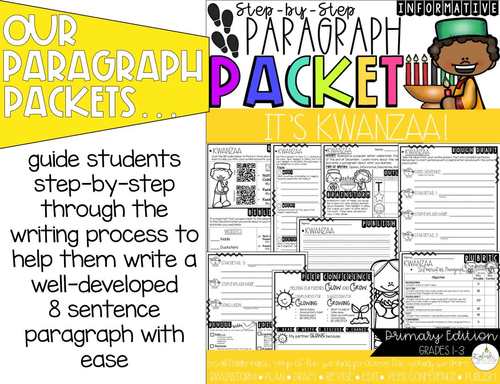 It's Kwanzaa | Step by Step Paragraph Packet | Informational Writing