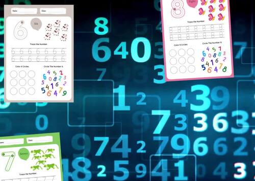 Printable Colorful Number Flash Cards 0–9 Fun Counting & Tracing Cards