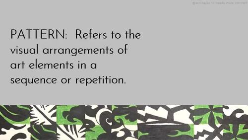 Pattern: Principle of Art and Design PowerPoint Lesson Worksheets and ...