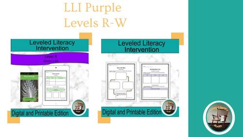 Leveled Literacy Intervention, Purple (Levels R-W) Comprehension, LLI ...