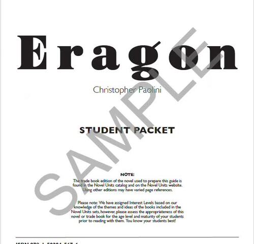 Eragon Novel Units® Student Packet Novel Study | TPT
