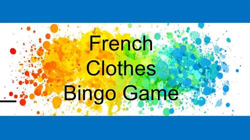 French Clothes Bingo Game Activity by Worksheet Whisperer | TPT