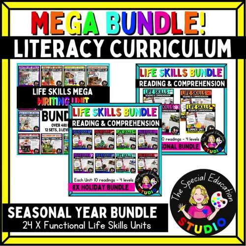 BUNDLE Differentiated writing, reading & comprehension functional life ...