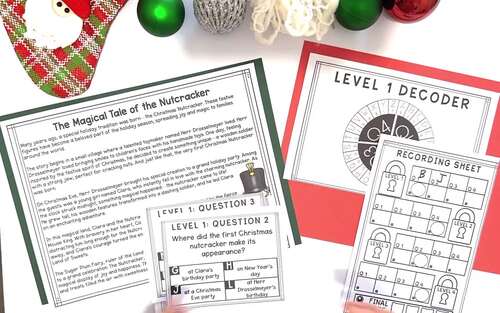 The Nutcracker Activities Christmas Reading Comprehension Escape Room