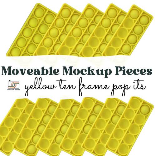 Yellow 10 Frame Moveable Mockup Elements with Transparent Background Images