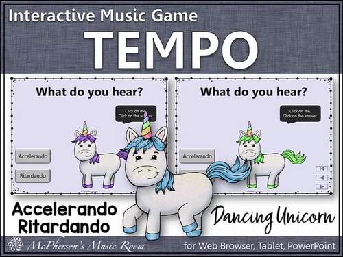 Tempo Accelerando and Ritardando Interactive Music Game {Dancing Unicorn}