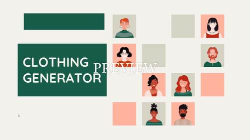 Clothing Generator - Present Continuous - English Spanish French Vocabulary