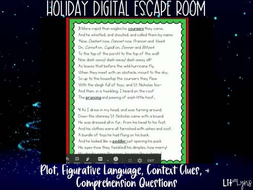Digital Christmas Escape Room | Distance Learning by Lit with Lyns