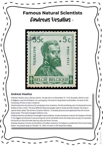 Scientists: Vesalius – Fact Sheet, Quiz, and Interactive Exercises (PDF ...