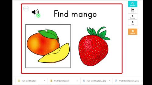 Fruit Identification Level 1 | Boom Cards | Receptive Language by Smart Way