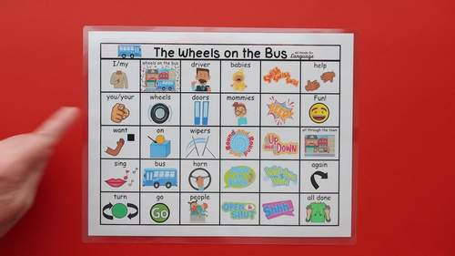 Wheels on the Bus Activity Communication Board, Aided Language, AAC ...