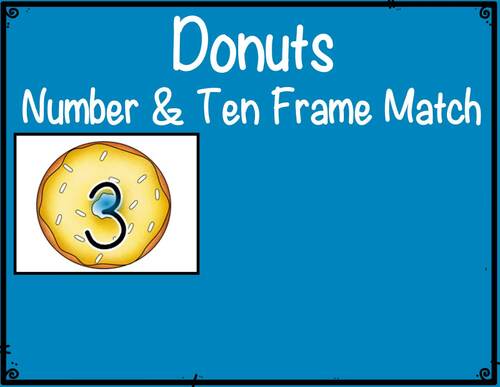 Donuts Themed 0-25 Number, Ten Frame & Number Word Match | TPT
