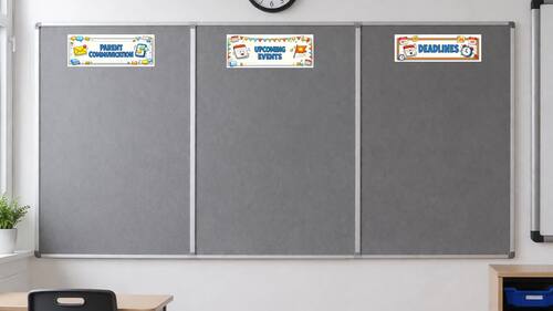 Teacher Notice Board Labels Classroom Bulletin Board Signs Printable Decor