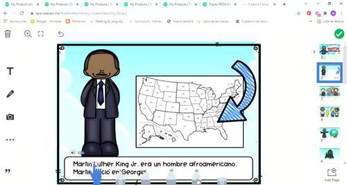 Digital MARTIN LUTHER KING Spanish | Google Slides Seesaw | Black ...