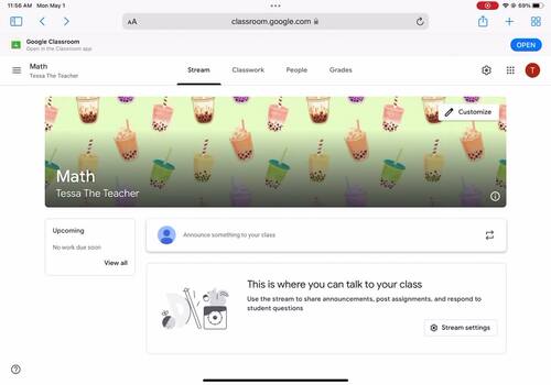 Boba Animated Google Classroom Banner Header by Tessa The Teacher