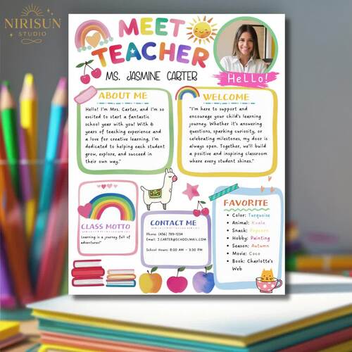 Meet the Teacher Template | Editable Back to School Flyer, Teacher ...