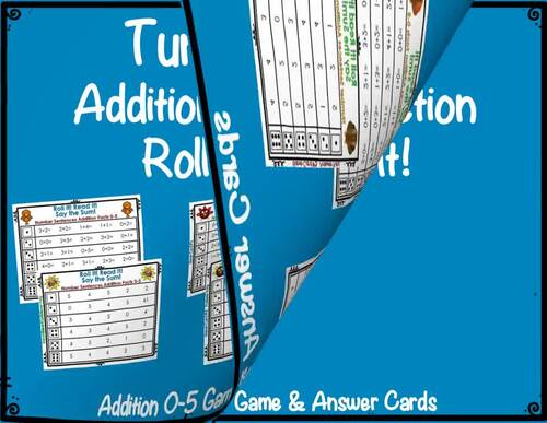 Turkeys Addition & Subtraction Facts 0-10 Roll It! Read It! Game Cards