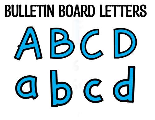 Printable Blue Bulletin Board Large Alphabet Letters, Editable Alphabet ...