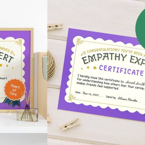Kindness & Empathy Recognition Award - Certificate of Achievement