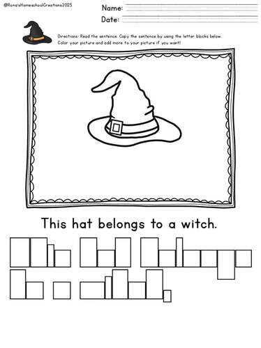 Halloween Writing Practice Sheets – Tracing, Word Boxes, K-2, Special Ed