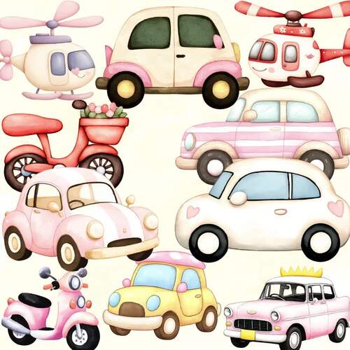 DCA012 Cute Vehicle Clip Art by Ping Ping Studio | TPT