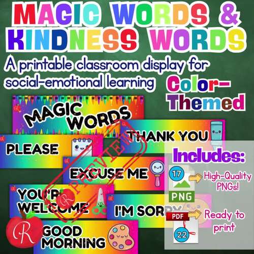 Magic Words Cards & Kindness Posters – Classroom Decor (Colors) – SEL ...
