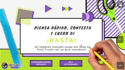 ¡BASTA! ¡El también llamado juego del Stop o Tutti Frutti con un giro ...