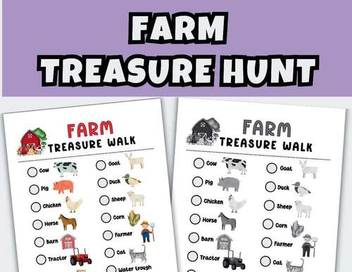 Outdoor Farm Scavenger Hunt Activity Printable Elementary Middle Homeschool