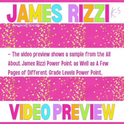 James Rizzi Art Lesson K-5 Kids Lessons & Presentation SIX Projects!