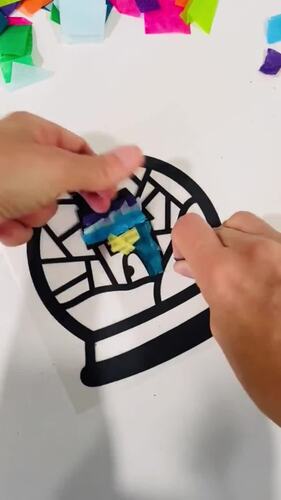 Snowman Snowglobe Tissue Paper Craft for Preschool | Winter Art ...