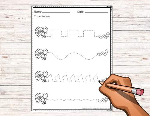 Turkey Kindergarten Sub Plans - Independent Work - Review Worksheets- Fall
