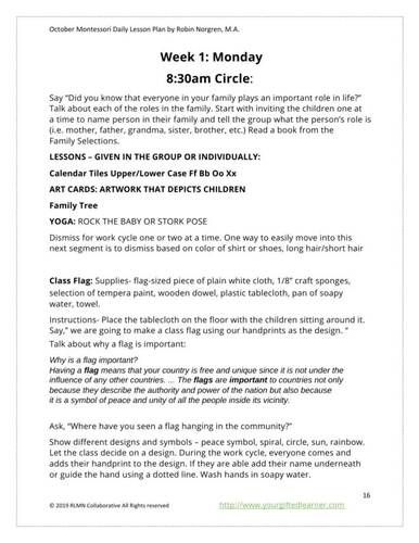 Montessori Lesson Plans Fully Written Human Needs, Community, Space ...