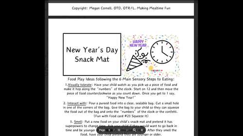 Holiday Snack Mats, Printable Picky Eater Placemats with Food Play Ideas