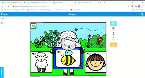 BOOM CARDS: Juego RIMAS en español | Rhyming Words in Spanish by Ms Herraiz