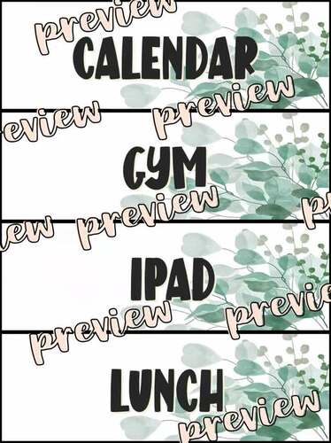Schedule Cards - Greenery Botanical Theme - Editable by Anh Huynh