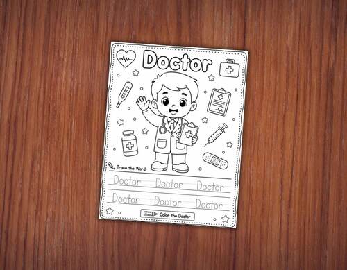 Community Helpers Coloring & Tracing Worksheets | Preschool ...