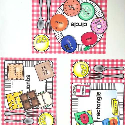 2D Shape Sorting Picnic Activity Food Shape Pictures for Shape Sort ...