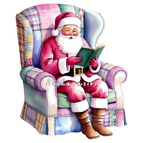 Watercolor Santa Clipart – 12 PNG Files (2100x2100 px, 300 DPI) | TPT