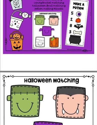 Halloween Activities Matching by crayonsandcoffeeplease | TPT