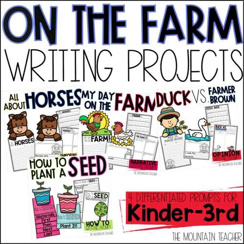 Farm Writing Prompts, Farm Animals Crafts & Farm Theme Graphic Organizers