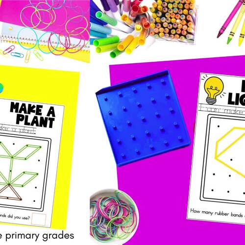 Earth Day Math Centers Geoboard Shapes by I Love 1st Grade | TPT