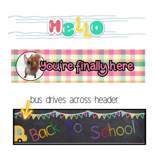 Back to School GOOGLE CLASSROOM Banner | ANIMATED Header by Peony and ...