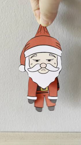 Christmas Santa hanging paper doll craft, DIY Christmas decor | TPT