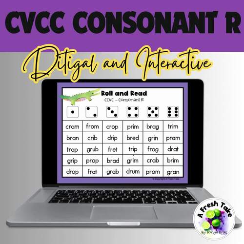 Digital Interactive Roll, Click, and Read |Phonics Game| CVCC Consonant R