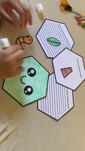 Hexagon Apple Shape Craft | Back to School Math & Literacy Activity