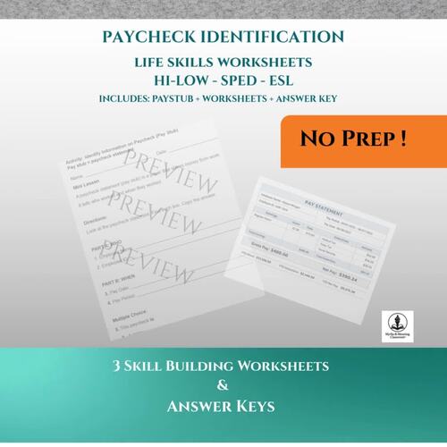 How to Read a Paycheck & Pay Stub | Functional Life Skills | SPED