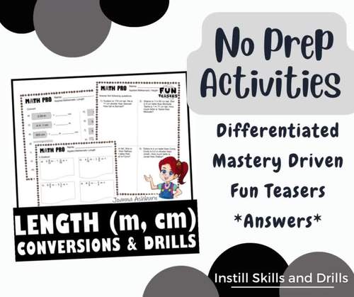 Metric Length Conversions and Measurement Word Problems Worksheets