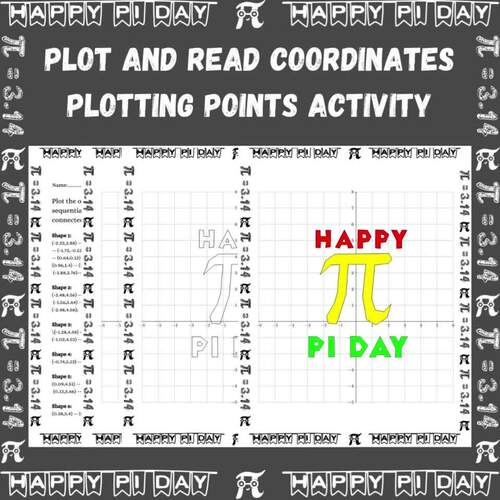 Pi Day Mystery Picture Geometry Worksheet Plotting Shapes on the ...