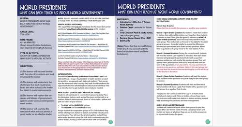 Presidents & World Leaders Around The World — Geography, Government, Civics