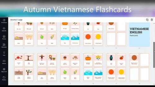 VIETNAMESE AUTUMN FLASH CARD | AUTUMN vietnamese FALL Season flashcards